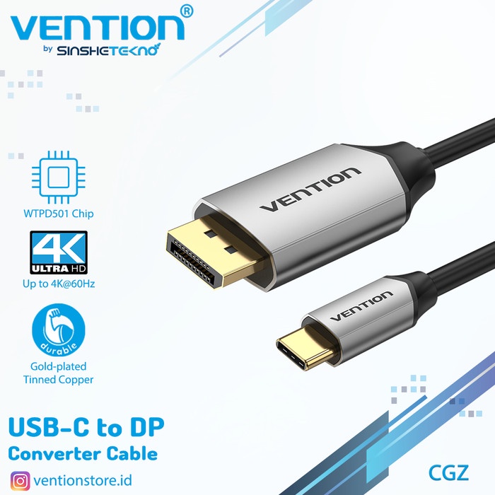 Jual VENTION Kabel USB Type C to DP Display Port | Shopee Indonesia