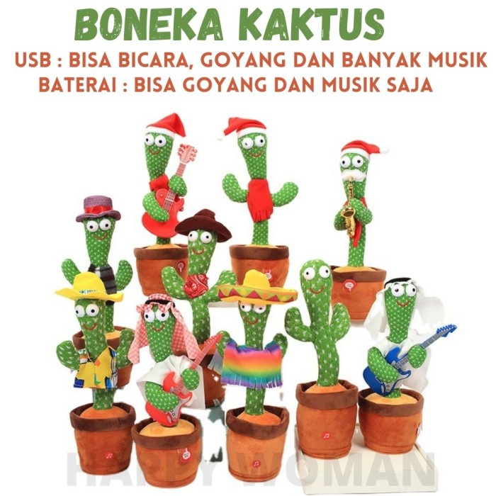 Jual Cactus Toy Boneka Pintar Kaktus Joget joged Kaktus Goyang Menari ...