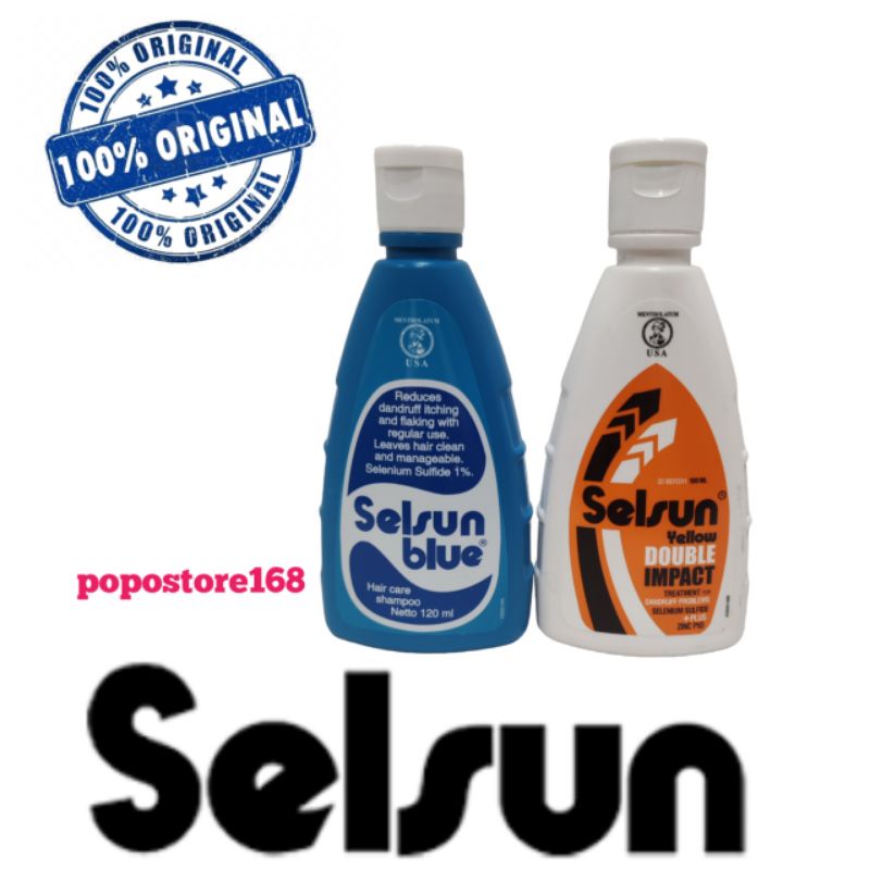 Jual SELSUN BLUE/ SELSUN YELLOW DOUBLE IMPACT/ SHAMPO ANTI KETOMBE ...