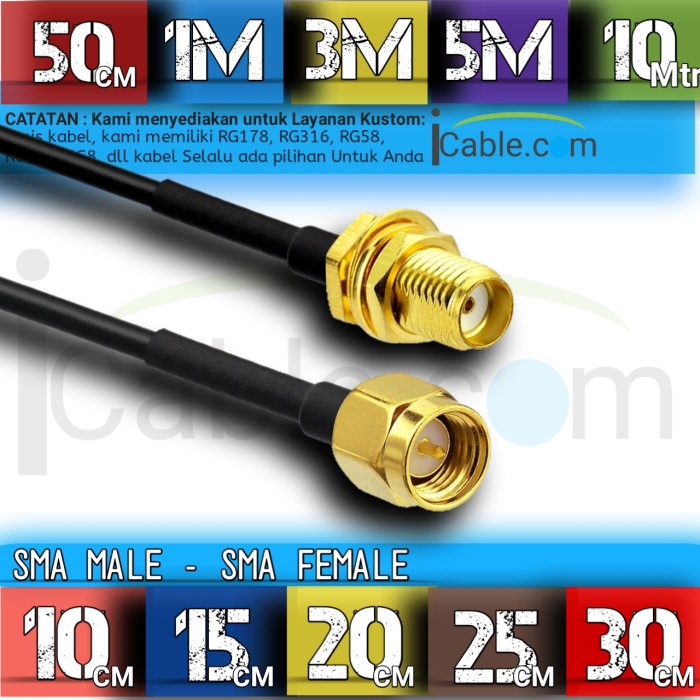 Jual kabel antenna modem 4G LTE atau wifi router sma male ke sma female ...