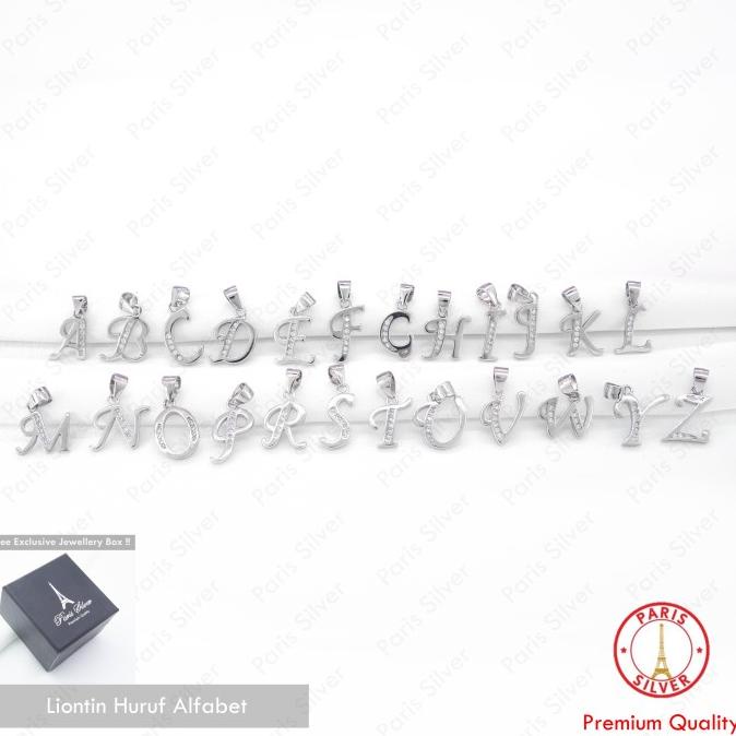 Jual Terbaik Liontin Huruf Nama Inisial Perak 925 Sier Lapis Emas Putih ...