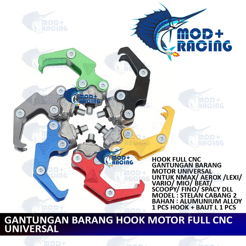 Jual (COD) GANTUNGAN BARANG MOTOR CANTOLAN BARANG MOTOR CNC MODEL KAIT ...