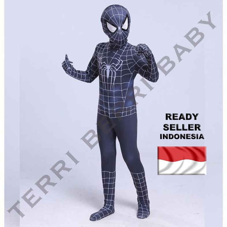 Jual Avenger Kostum Baju Spiderman Anak Black Spidey / Spider Man Spedermen Sepedermen ...