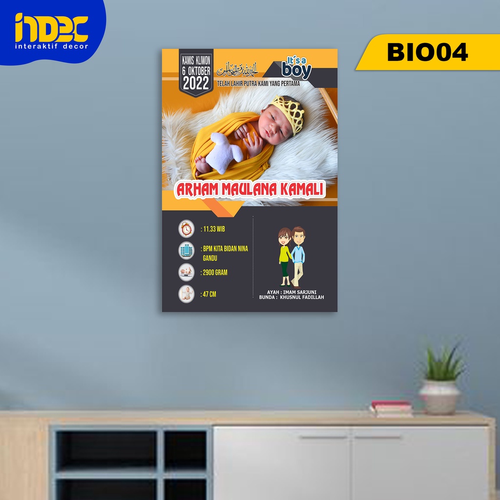 Jual Wall Decor Biodata Bayi BIO03 Hiasan Dinding Kayu INDEC | Shopee ...