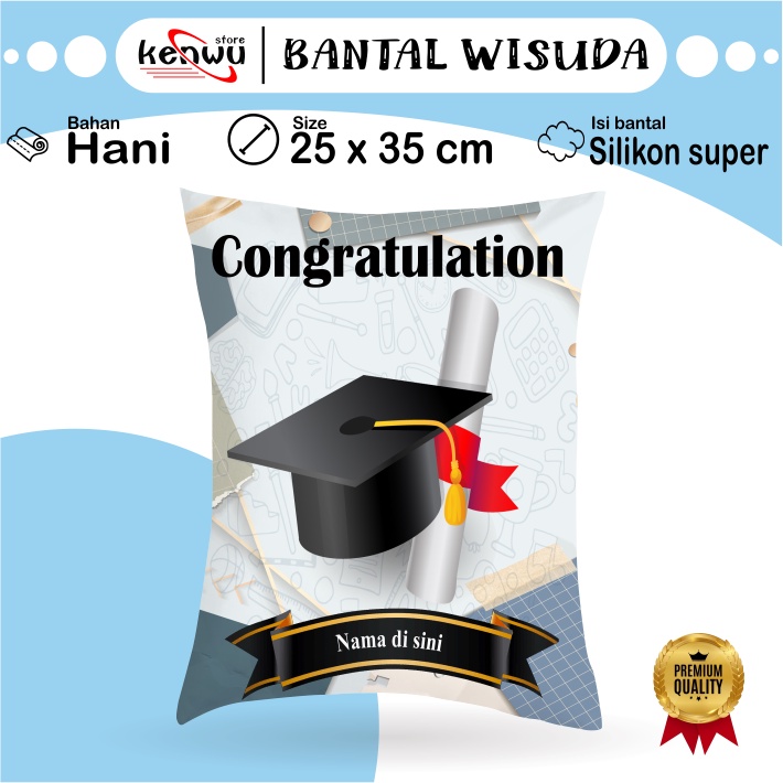 Jual Kenwustore Bantal Wisuda 25x35 cm - Bantal Custom - Kado Wisuda ...