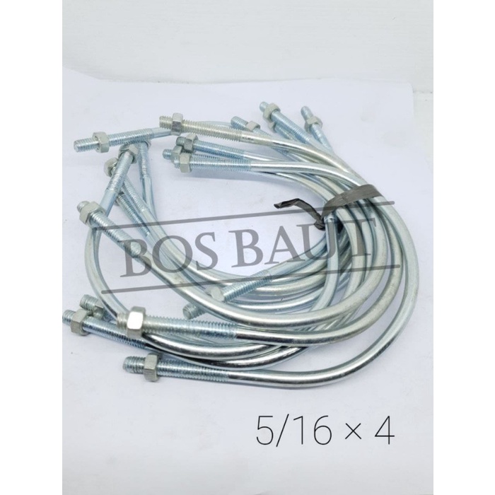 Jual Baut U - U Bolt Galvanis 5/16" x 4" | Shopee Indonesia