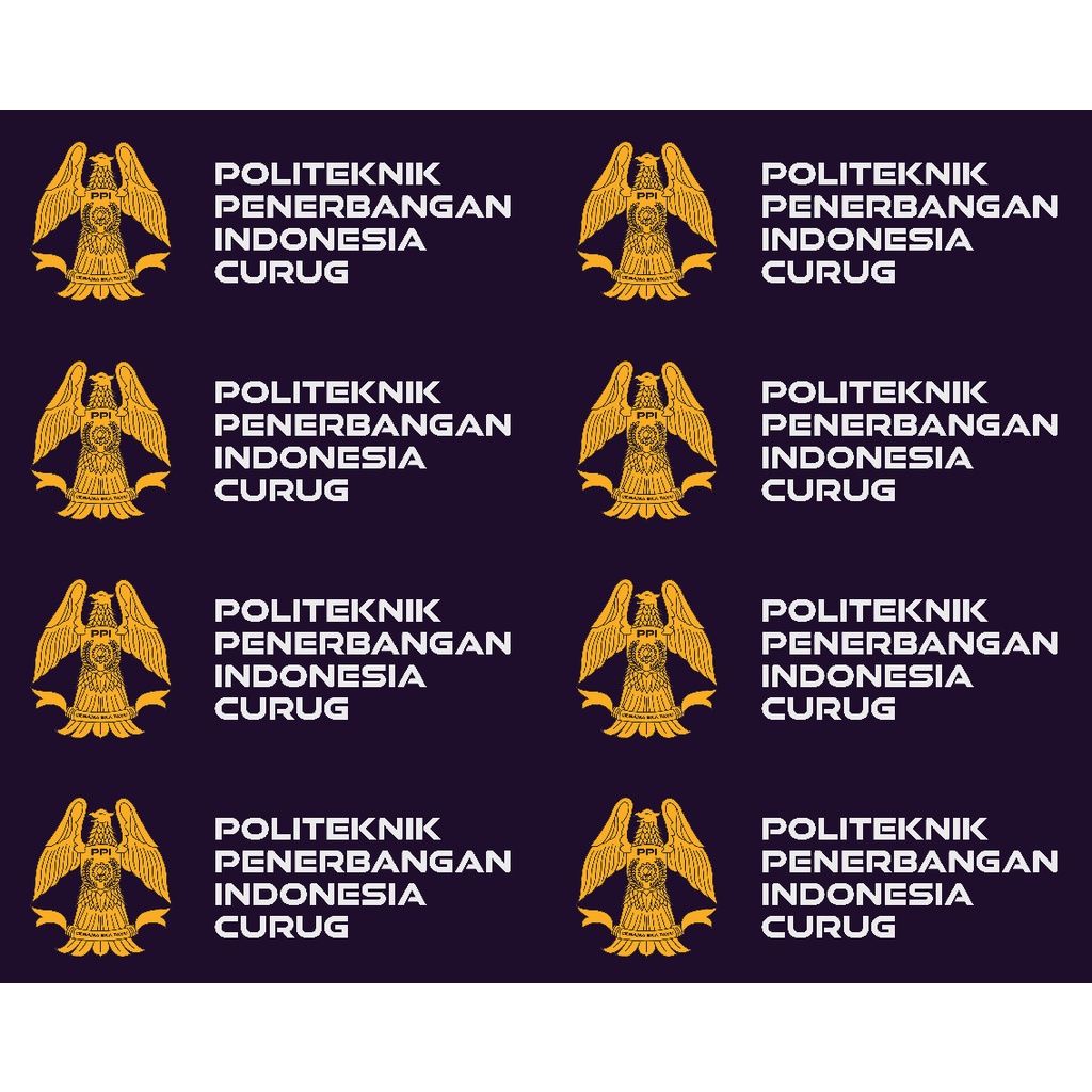 Jual (12 pcs) STIKER POLITEKNIK PENERBANGAN INDONESIA CURUG UK 8 x 20 ...