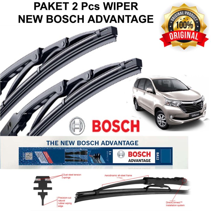 Jual WIPER MOBIL AVANZA ALL NEW 2016 - UP BOSCH ADVANTAGE 2pcs (kn - kr) | Shopee Indonesia