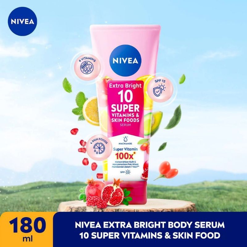 Jual Nivea Extra Bright 10x Super Vitamin & Skin Food Serum | Shopee ...