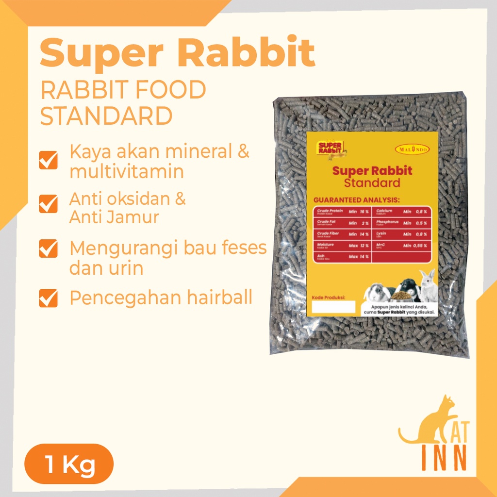 Jual Super Rabbit Standard All Stage / Makanan Pakan Pelet Kelinci 1 Kg ...