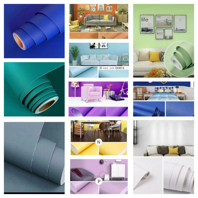 Jual PROMO BELI 5 GRATIS 1 Wallpaper Sticker Wallpaper Dinding Ruang Tamu Motif Polos | Putih ...