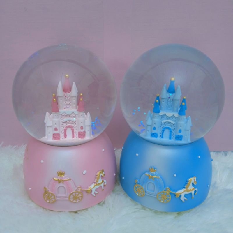 Jual Snowball / Pajangan Bola Kaca Musik Box Istana XL (100)+ Lampu ...