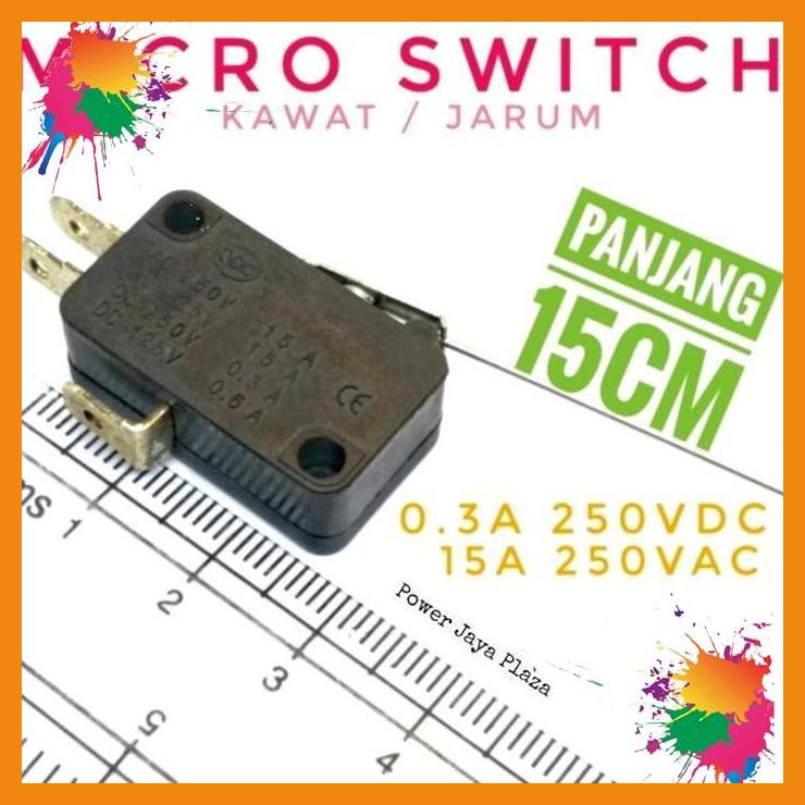 Jual micro switch tangkai kawat / jarum panjang 15cm 15a 250v [pjp ...