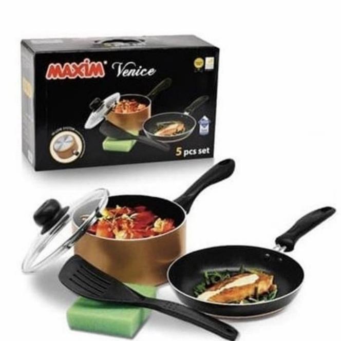 Jual Panci Teflon Maxim Venice 5 Pc Set Anti Lengket Set Peralatan ...