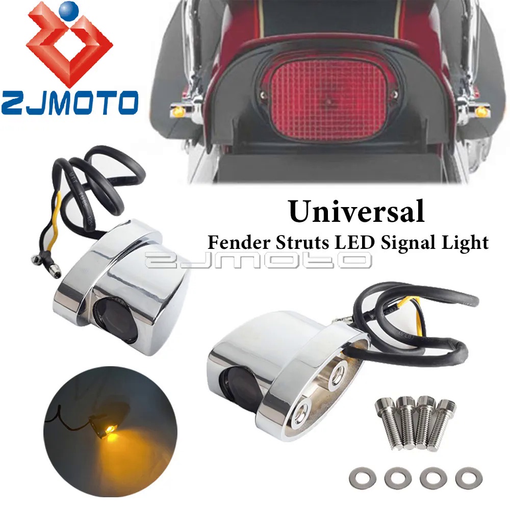 Jual 12V Amber Motorcycle Turn Signal LED Light Rear Fender Struts ...