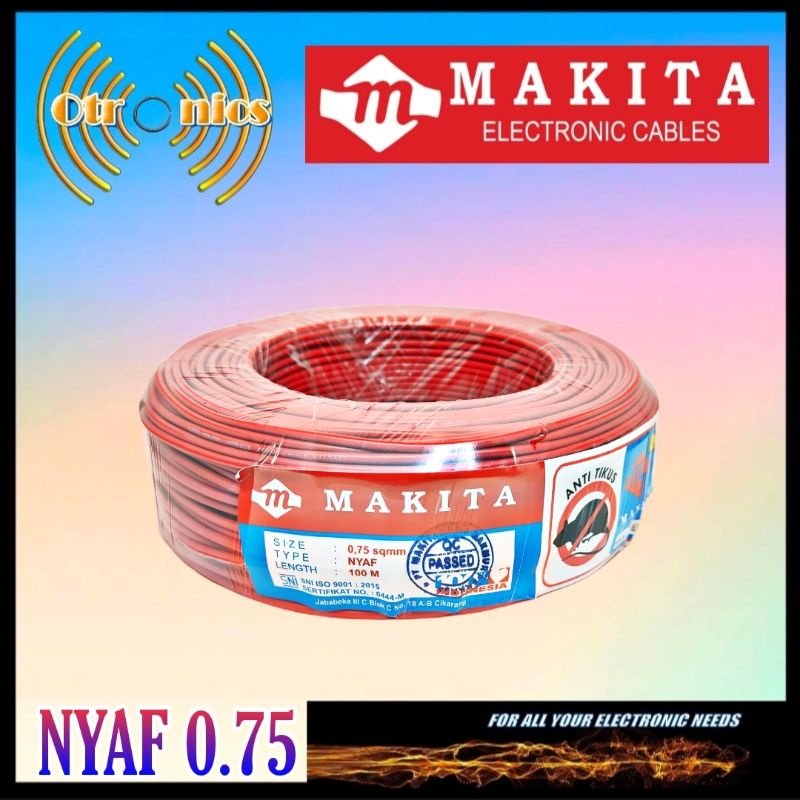 Jual Kabel Nyaf 0.75 Makita Kabel Listrik SNI Serabut Tembaga Meteran | Shopee Indonesia