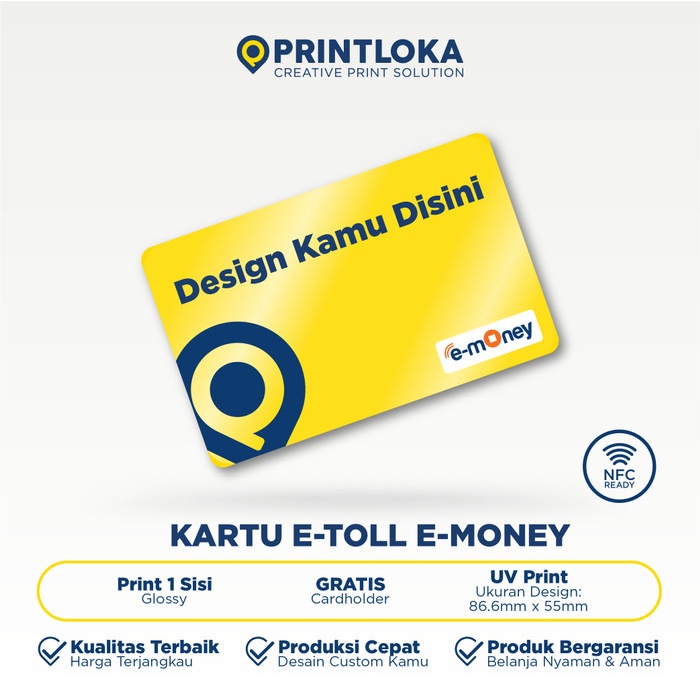 Jual Kartu Etoll E-toll Emoney E-money custom print Glossy 1M Mandiri ...