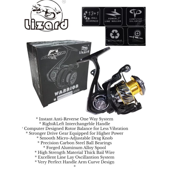 Jual Reel Lizard Warrior Plus 1000-6000 Power Handle Limited Edition ...