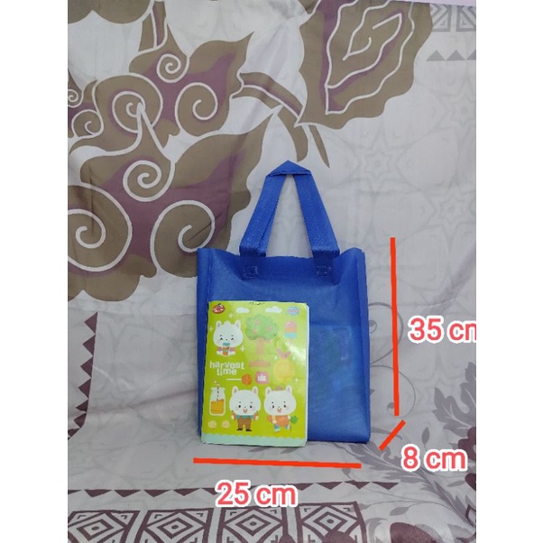 Jual (grosir) goodie bag 25x35x8 cm ,Goodie Bag Tali lipat samping 25x35x8 cm Tas spunbond ...