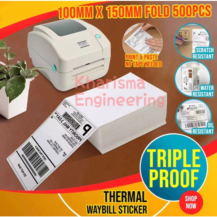 Jual Promo Kertas Thermal Label Lipat Label Barcode Sticker 100X150 A6 | Shopee Indonesia