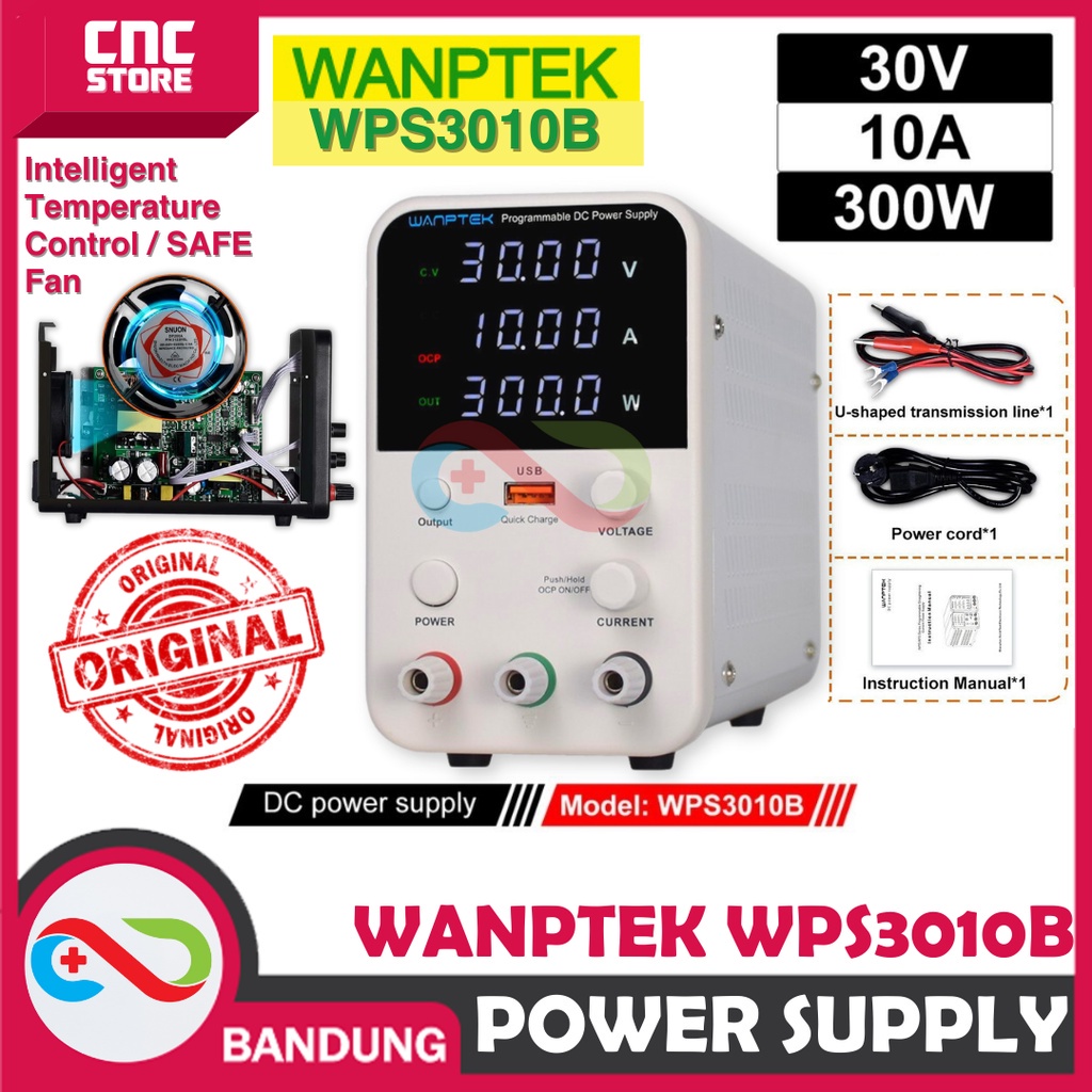 Jual WANPTEK WPS3010B POWER SUPPLY DIGITAL DC 30V 10A 300W PSU CA CC | Shopee Indonesia