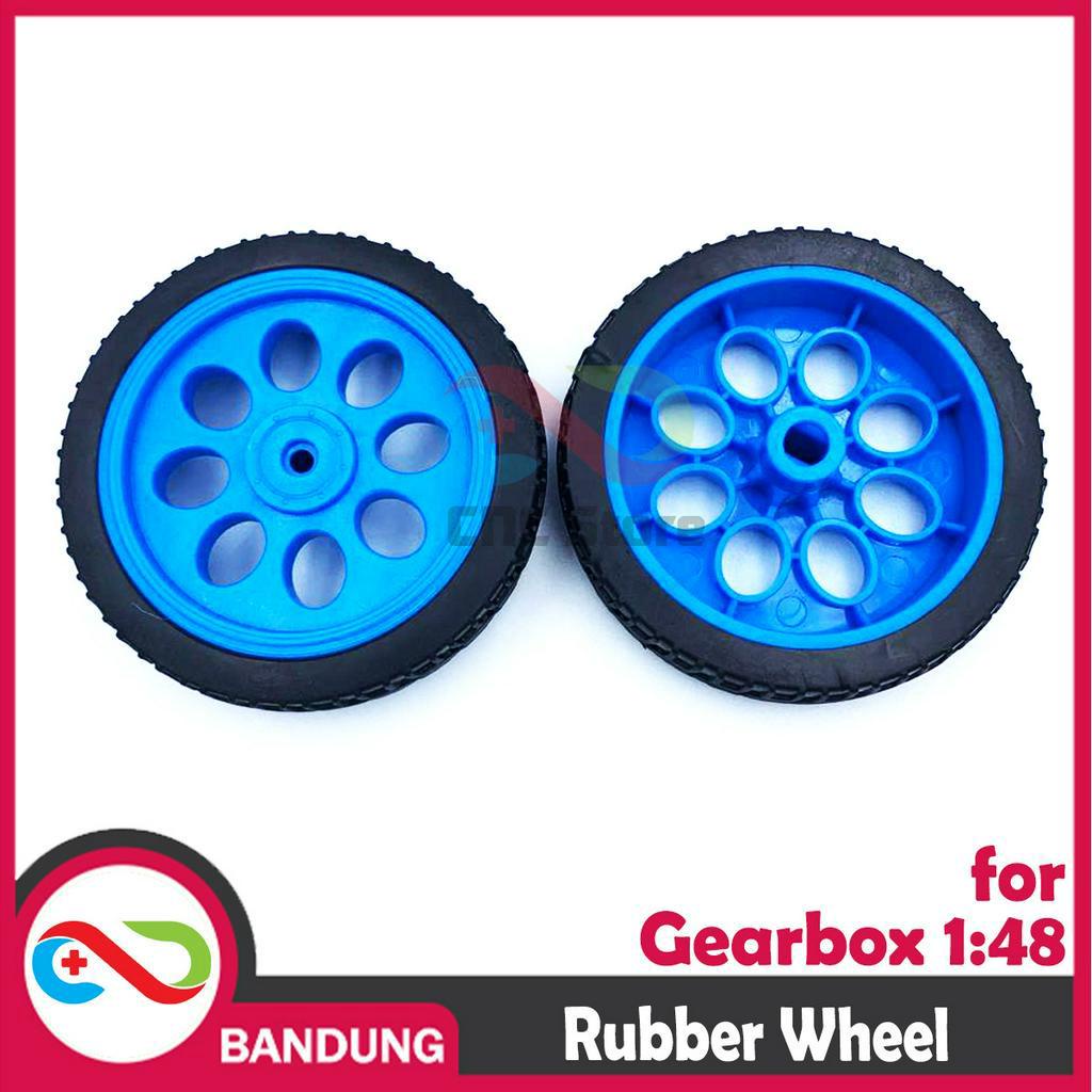 Jual RODA RUBBER WHEEL MOTOR FOR MOTOR DC GEARBOX BIRU BLUE | Shopee ...