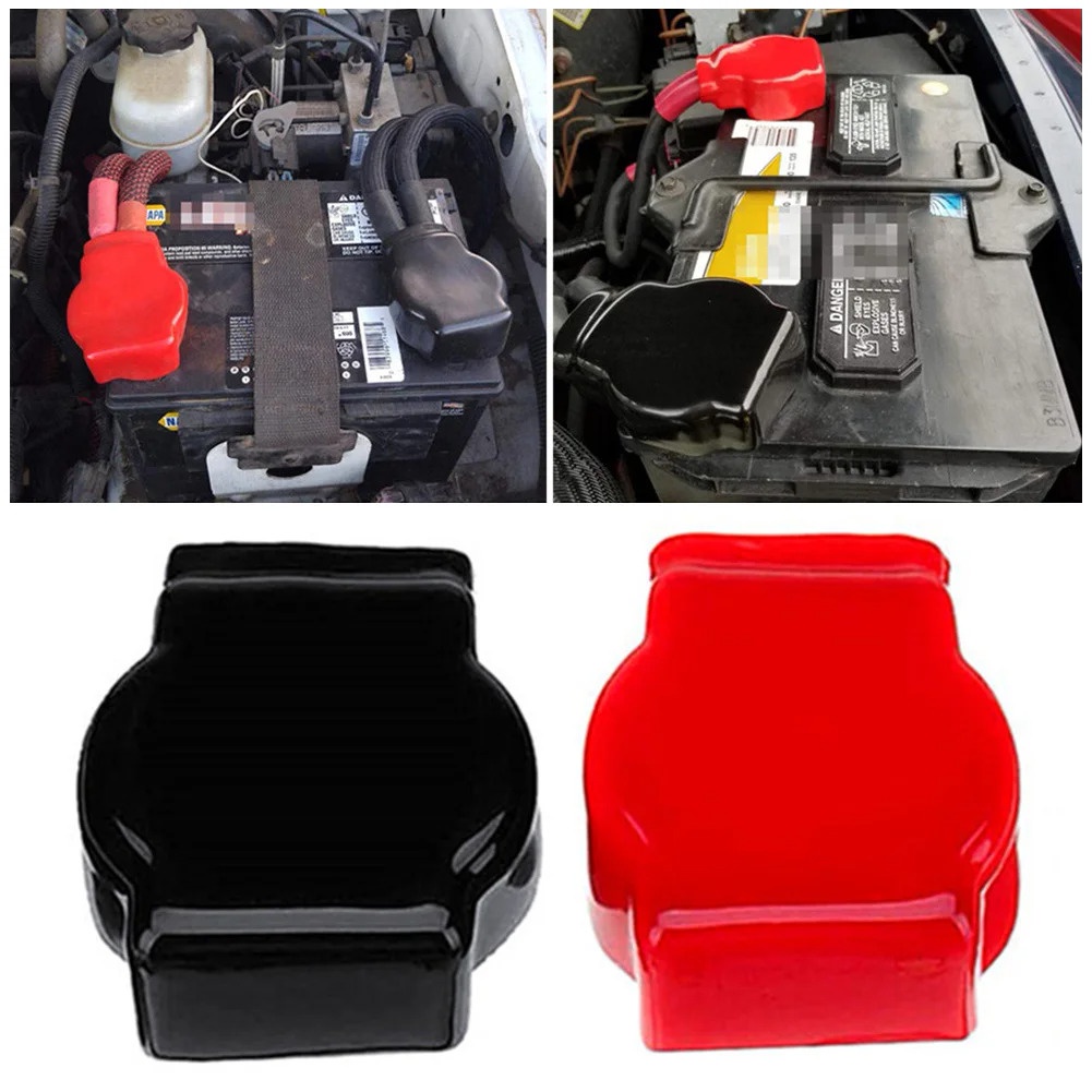 Jual 2X Battery Terminal Covers Positive Negative Top Post Cap ...