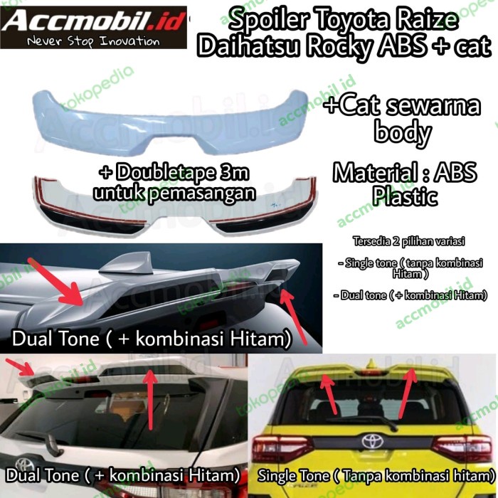 Jual Spoiler Toyota Raize Daihatsu Rocky Perodua Ativa Plastic Abs ...