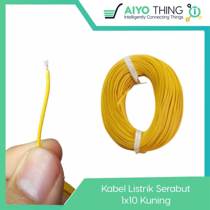 Jual [BR297] Kabel 1x10 Serabut Kuning Listrik Kecil Per Meter | Shopee ...
