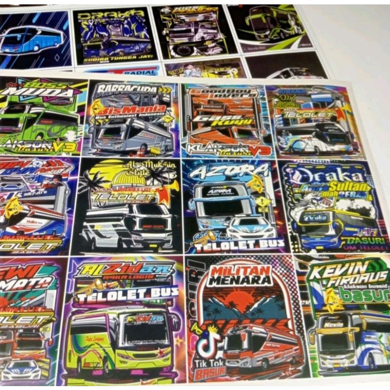 Jual 1 Lembar Sticker Bus Keren / Logo Bus Sticker Truck / P26CM ...