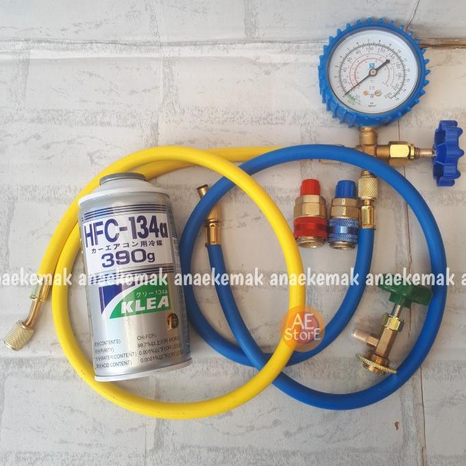 Jual Paket Lengkap Isi Tambah Ac Mobil Kulkas Freon Manifold Selang R134A | Shopee Indonesia