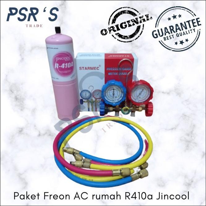 Jual Paket Isi Freon Ac Rumah R410A Kaleng Jincool 550 Gram Double Manifold | Shopee Indonesia