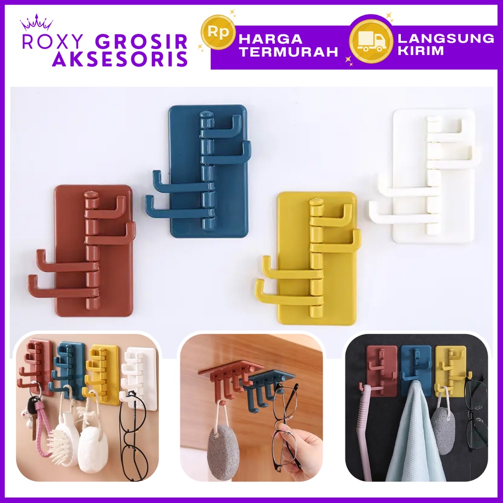 Jual Gantungan Tempel Hook 4 Kait Rotasi Serbaguna dan Praktis | Shopee ...