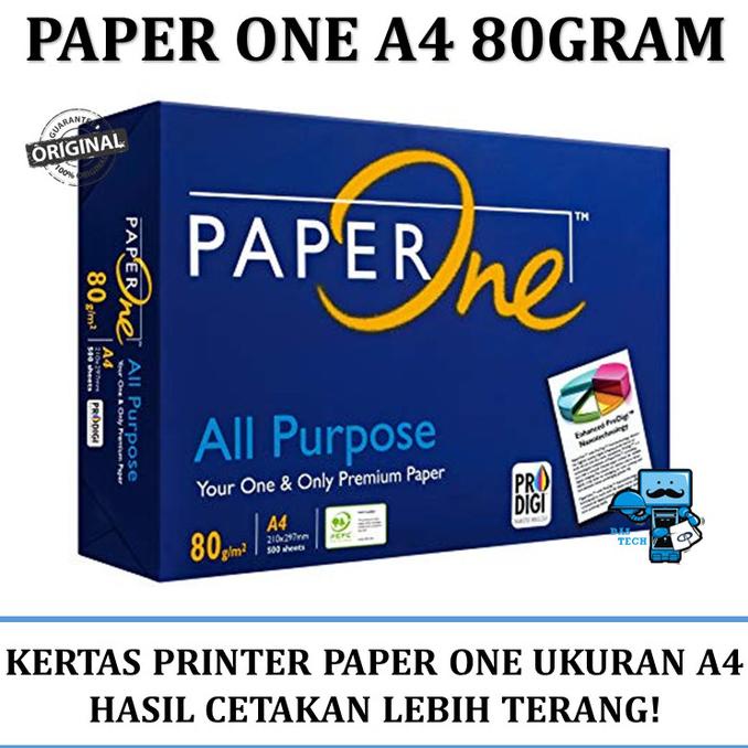 Jual Kertas A4 Hvs Paper One 80 Gram Hvs A4 Paper 500 Lembar | Shopee ...