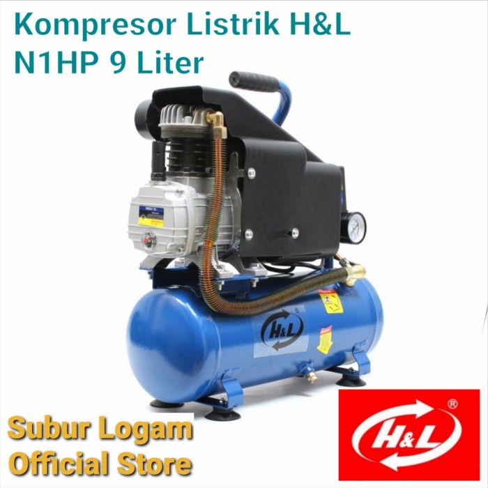 Jual Kompresor Listrik H&L N1HP 9 Liter Portable Mini Air Compressor HL ...