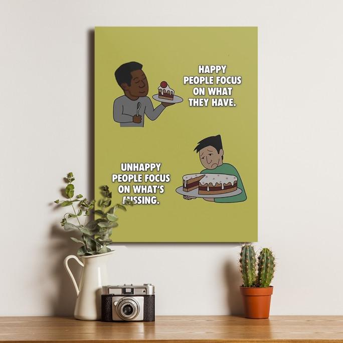 Jual /////] Poster Quotes Happy People Focus On - Dekorasi Hiasan ...