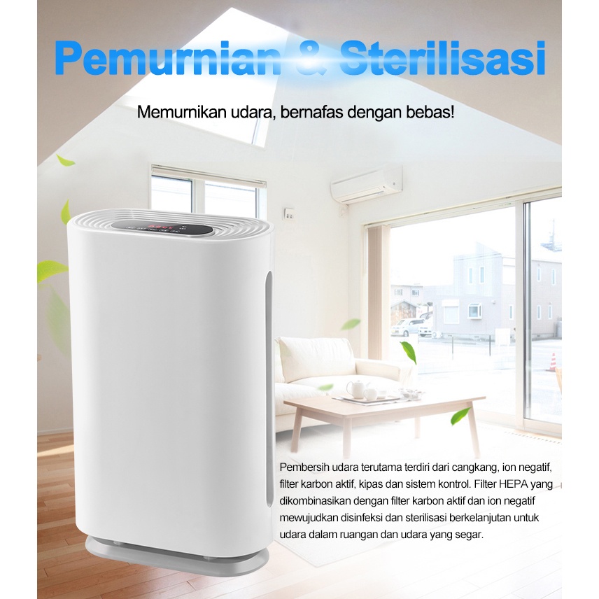 Jual Portable Air Purifier Rechargeable Car Mobil Ruangan Pembersih Udara Dengan Filter Hepa ...
