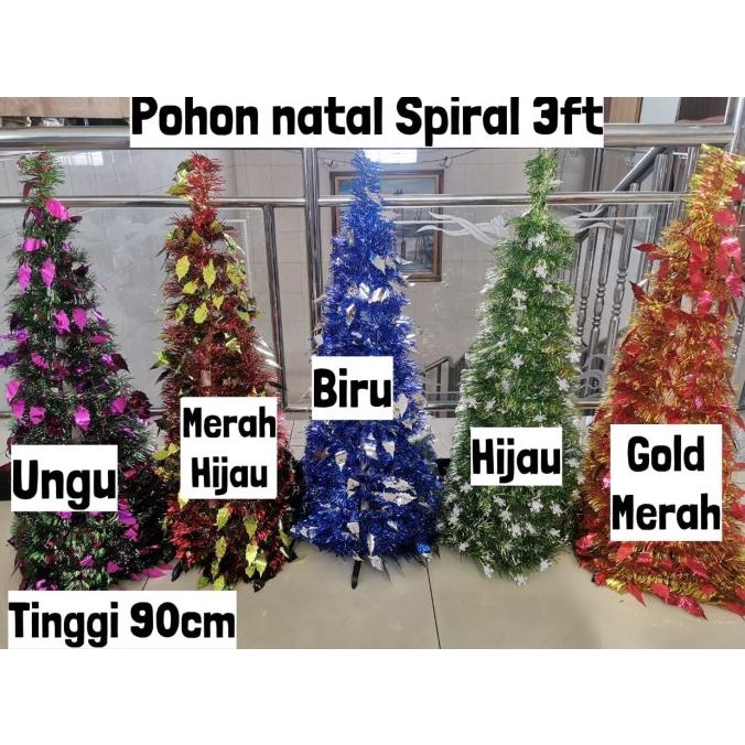 Jual :::::::] Pohon natal spiral 3ft 90cm / Christmas tree spiral 3ft ...