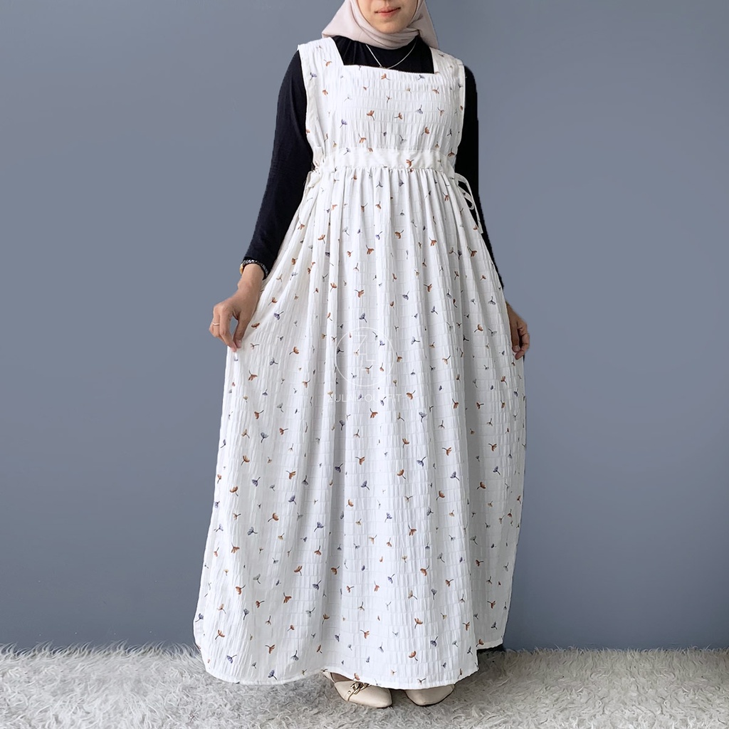 Jual (Part 3) ZLH Raya Overall PB 125cm - Dress Wanita Tanpa Lengan Crinkle Motif Bunga Import ...