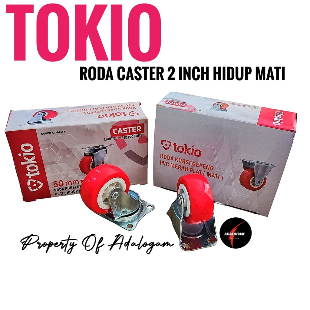 Jual TOKIO Roda Caster 2 inch Hidup Mati Lemari Kursi Trolley Troli PVC ...