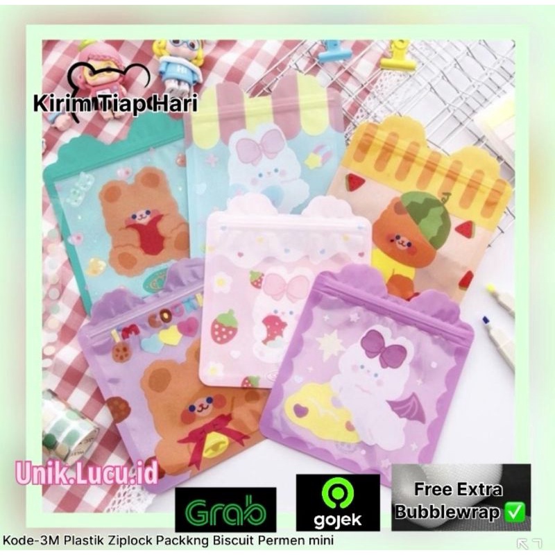 Jual Plastik Ziplock Packing Biscuit Permen Makanan Mini / 3M / Plastik ...