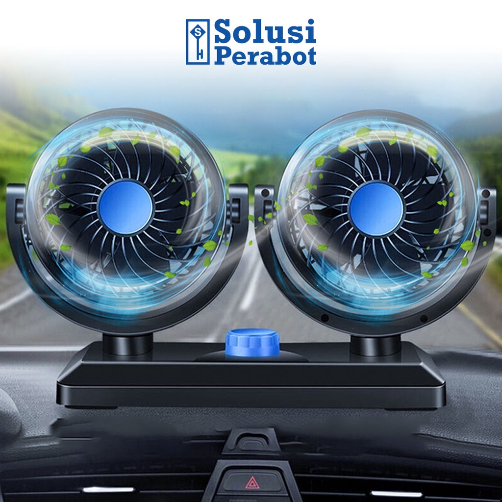 Jual Kipas Angin Mobil 12V 24V / Car Cooling Double Fan Ganda / 360 ...
