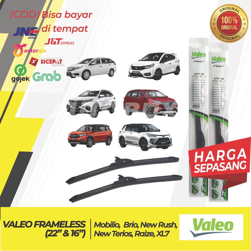 Jual Wiper Mobilio, Brio, New Rush/Terios, Raize, XL7 Valeo Frameless ...