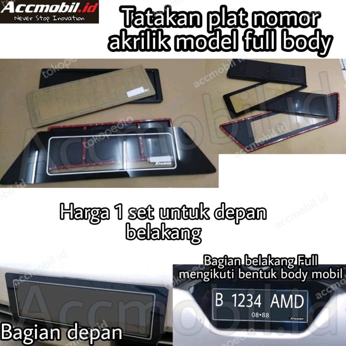 Jual Plat Nomor Mobil Frame Plat Nomor Akrilik Model Full Body Custom ...
