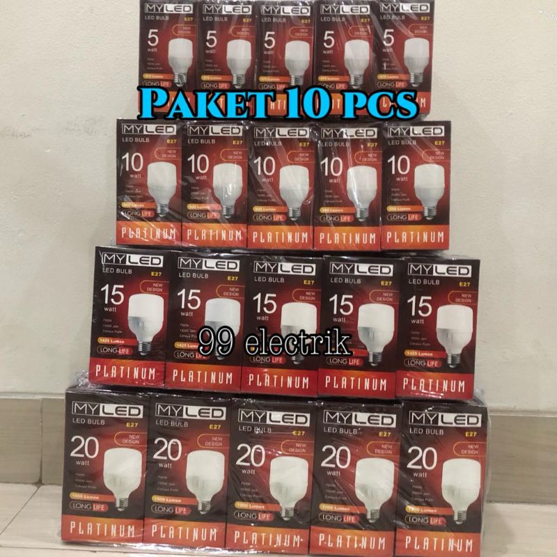 Jual BOHLAM LED / LAMPU LED MYLED PLATINUM PAKET 10 PCS | Shopee Indonesia