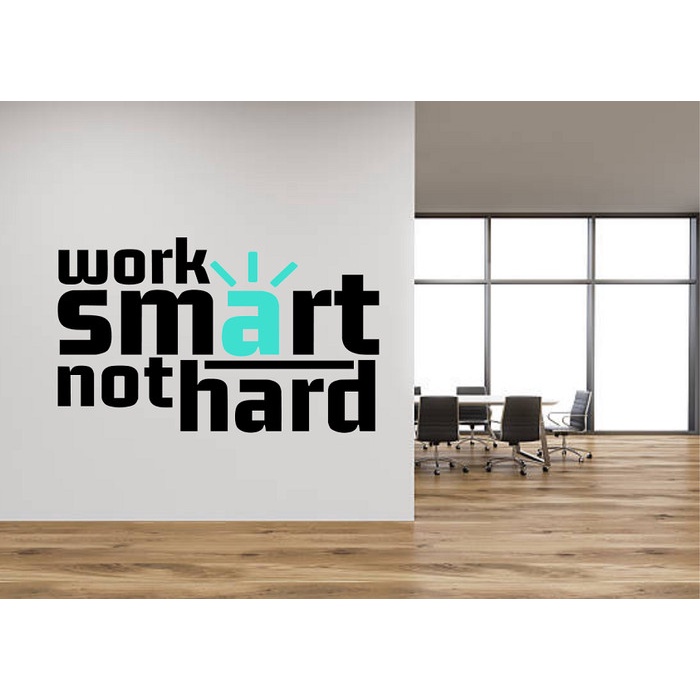 Jual Stiker Unik Dinding Rumah Kaca Office Wall Sticker Work Smart ...