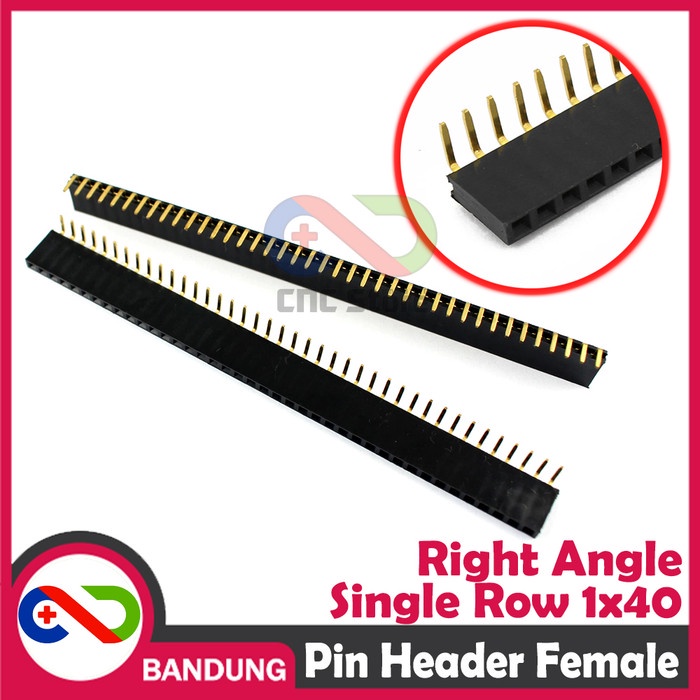 Jual [CNC] PIN HEADER STRIP FEMALE 1X40 2.54MM RIGHT ANGLE L SHAPED ...