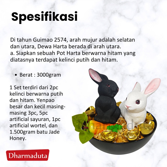 Jual Pot Harta Kelinci Ritual Undang Dewa Rejeki Cai Shen Rupang Patung ...