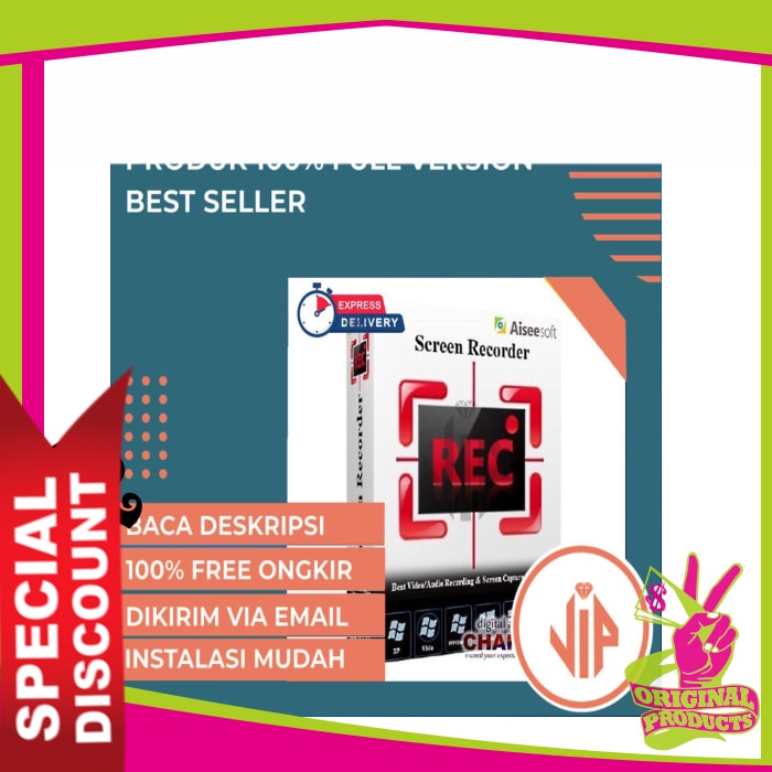 Jual PROMO AISEESOFT SCREEN RECORDER PERMANENT PEREKAM LAYAR LAPTOP ...