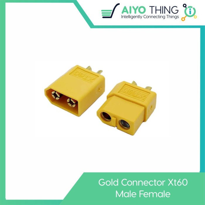 Jual [BR345] Gold Connector XT60 Konektor 1 Set Male Female RC LiPo Baterai | Shopee Indonesia
